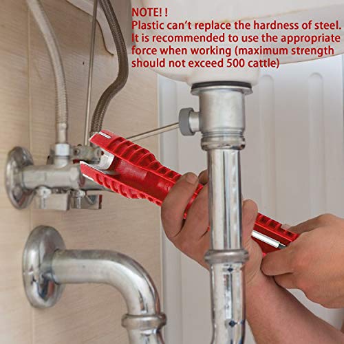 Faucet and Sink Installer,Multi-purpose Wrench (Nuts/Shut off valves/Strainer Baskets/Line&Faucet Nuts) for Toilet Bowl/Sink/Bathroom/Kitchen Plumbing-with 40 Washer Gasket and 2 Thread Seal Tape