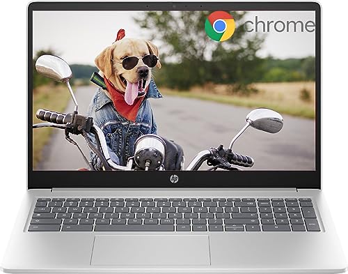 HP 15.6" Student Chromebook Laptop 2023 Newest, Quad-Core Intel Processor N200(Up to 3.7GHz), 8GB LPDDR5 RAM, 64GB eMMC, UHD Graphics, Light & Thin, Long Battery, Chrome OS