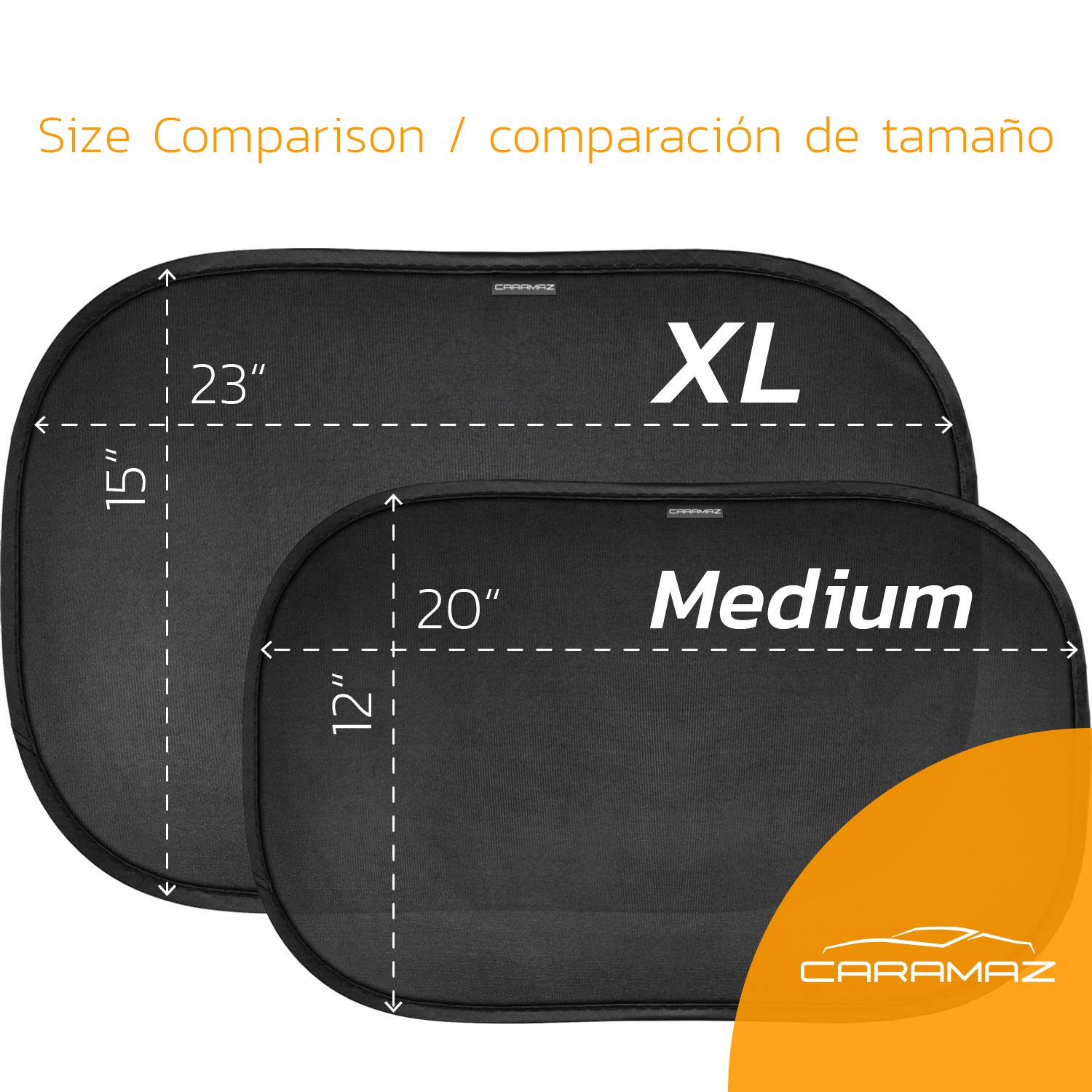 CARAMAZ XL Sun Shades for car Windows Baby - only for Vans (2 Pack - 23"x15")