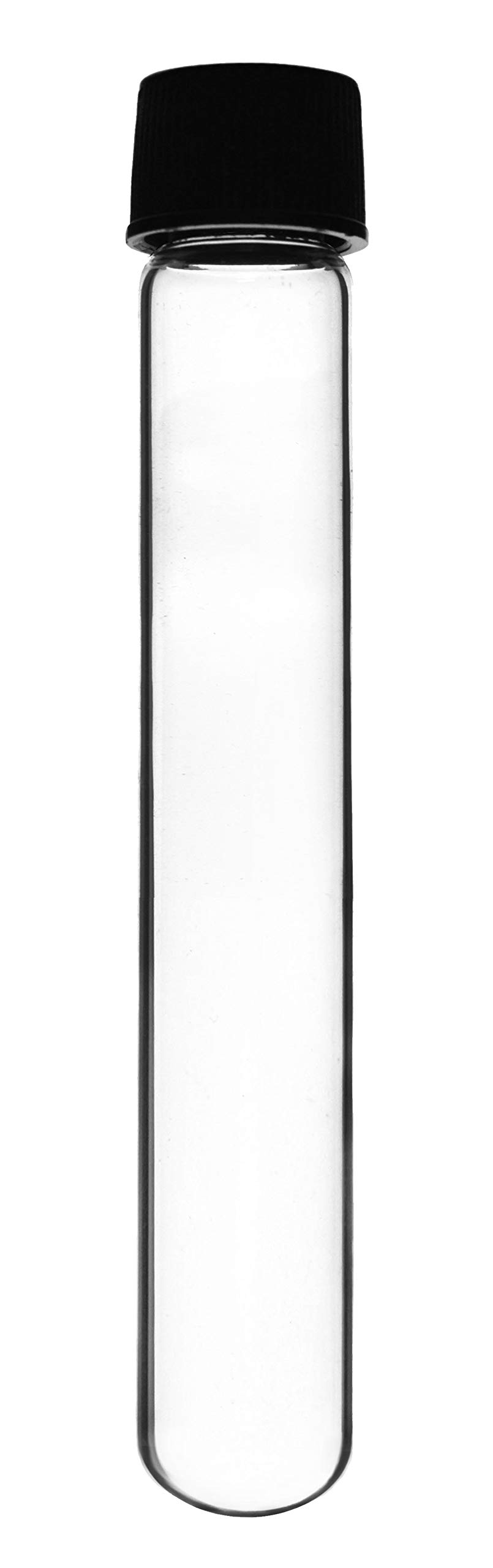 EISCO 12PK Test Tubes, 50ml - Bakelite Screw Cap with Rubber Liner - Borosilicate 3.3 Glass - 5.9" x 1" - Round Bottom - Leak Proof