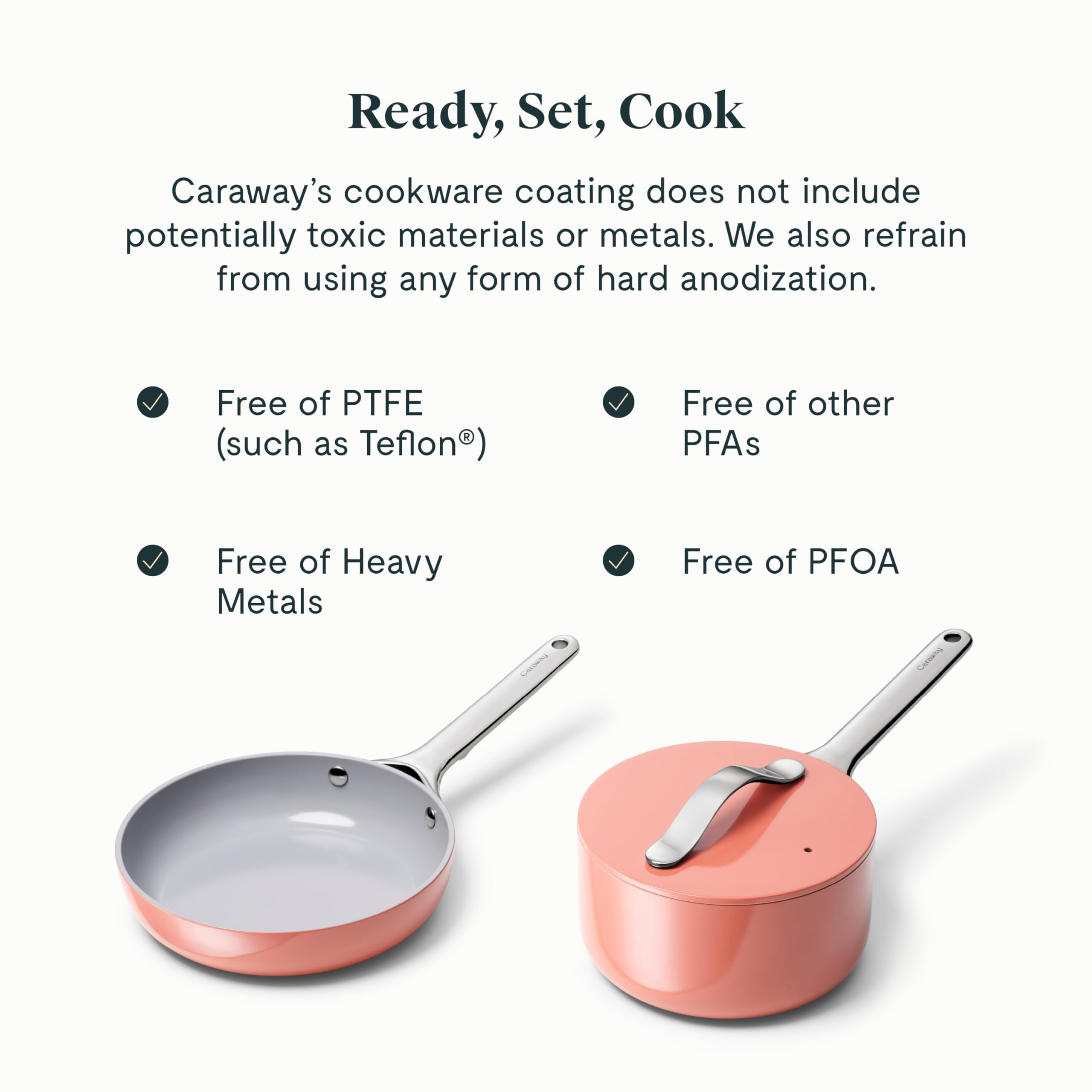 Caraway Mini Duo - Non-Stick Ceramic Mini Fry Pan (1.05 qt, 8") & Mini Sauce Pan (1.75 qt) - Non Toxic, PTFE & PFOA Free - Oven Safe & Stovetop Agnostic (Gas, Electric & Induction) - Perracotta