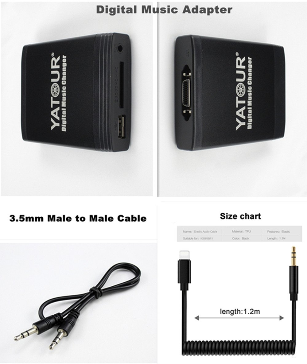 Volvo Stereo AUX Adapter, Digital Car Input Interface with SD Card, MP3 3.5mm AUX in, Music Player for Volvo HU-XXX Series 1995-2009 (M06-VOLHU)