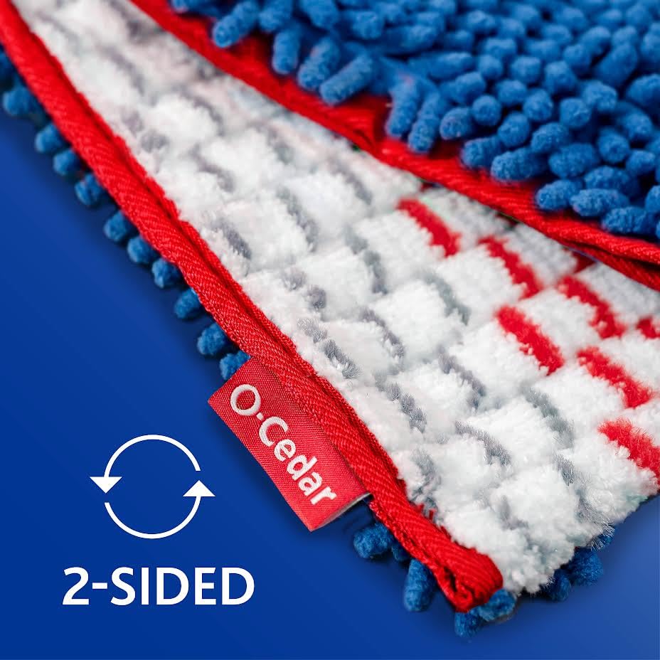 O-Cedar Dual Action Microfiber Flip Mop Refill, Dust/Microfiber Flat Mop Refill, 1 CT (Pack of 2) …