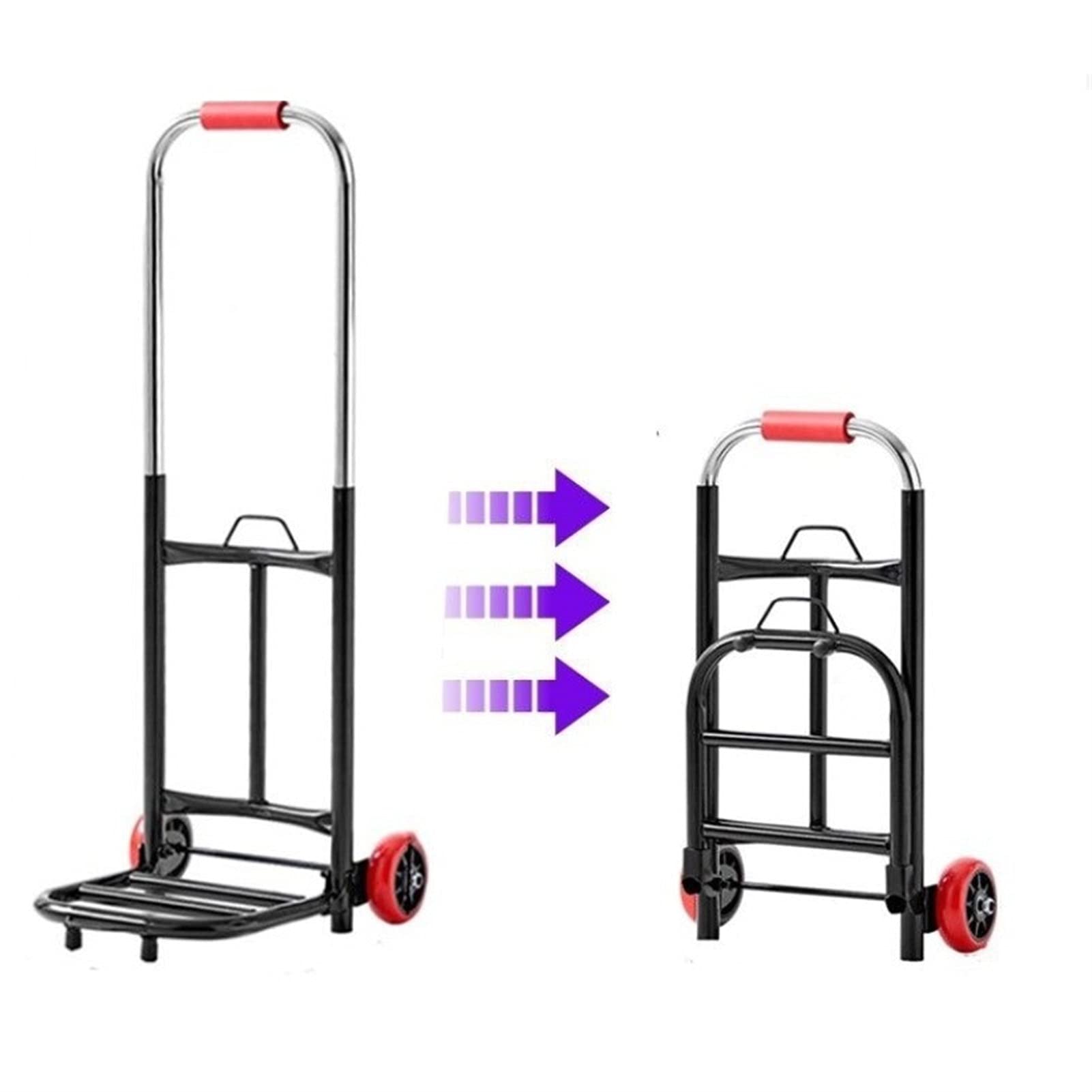 DOUBA Folding Shopping Cart Pull Cargo Trolley Luggage Cart Portable Load King Handling Small Cart Pull Truck Trailer
