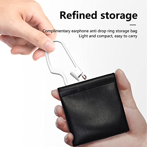 Haireca Adjustable Ear Hooks Designed for Apple AirPods Pro/Pro 2,AirPods 1/2/3[Added Stylish Leather Storage Bag],Airpods Accessories for Running,Ergonomic Design,Washable and Dirt Resistant(White)