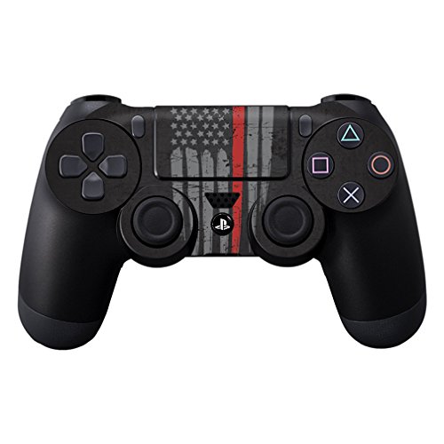 MightySkins Skin Compatible with Sony PS4 Controller - Thin Red Line | Protective, Durable, and Unique Vinyl Decal wrap Cover | Easy to Apply, Remove, and Change Styles | Made in The USA