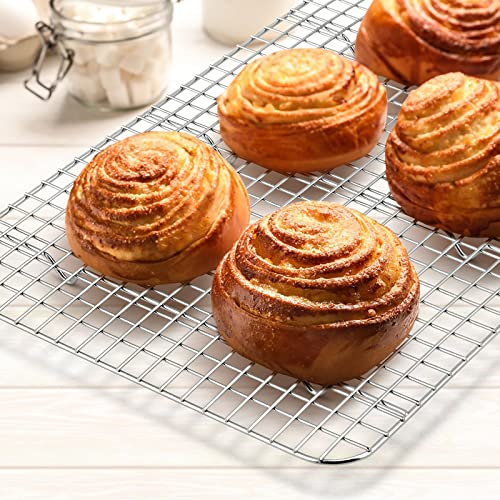 Cooling Rack Set of 2, E-far 1/2 Sheet Baking Racks for Oven Cooking Roasting Grilling, Stainless Steel 16.6β x 11.6β Wire Rack for Cookie Cake Bacon Meat Resting, Non-toxic Metal & Dishwasher Safe