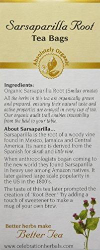 CELEBRATION HERBALS Sarsaparilla Root Organic 24 Bag, 36g/ 1.26 oz