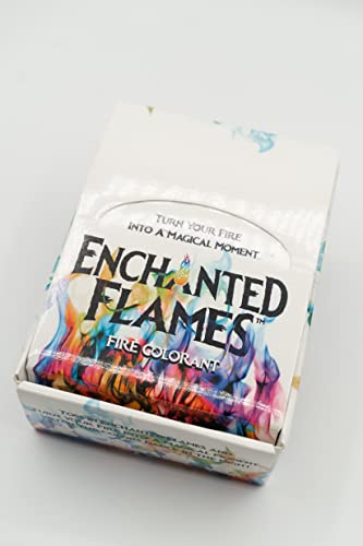 Enchanted Flames Pack of 25 Fire Changing Color Packets for Campfires, Fire Pits, and Outdoor Wood Fireplaces, Longer Lasting Burn Time, Safe and Non-Toxic