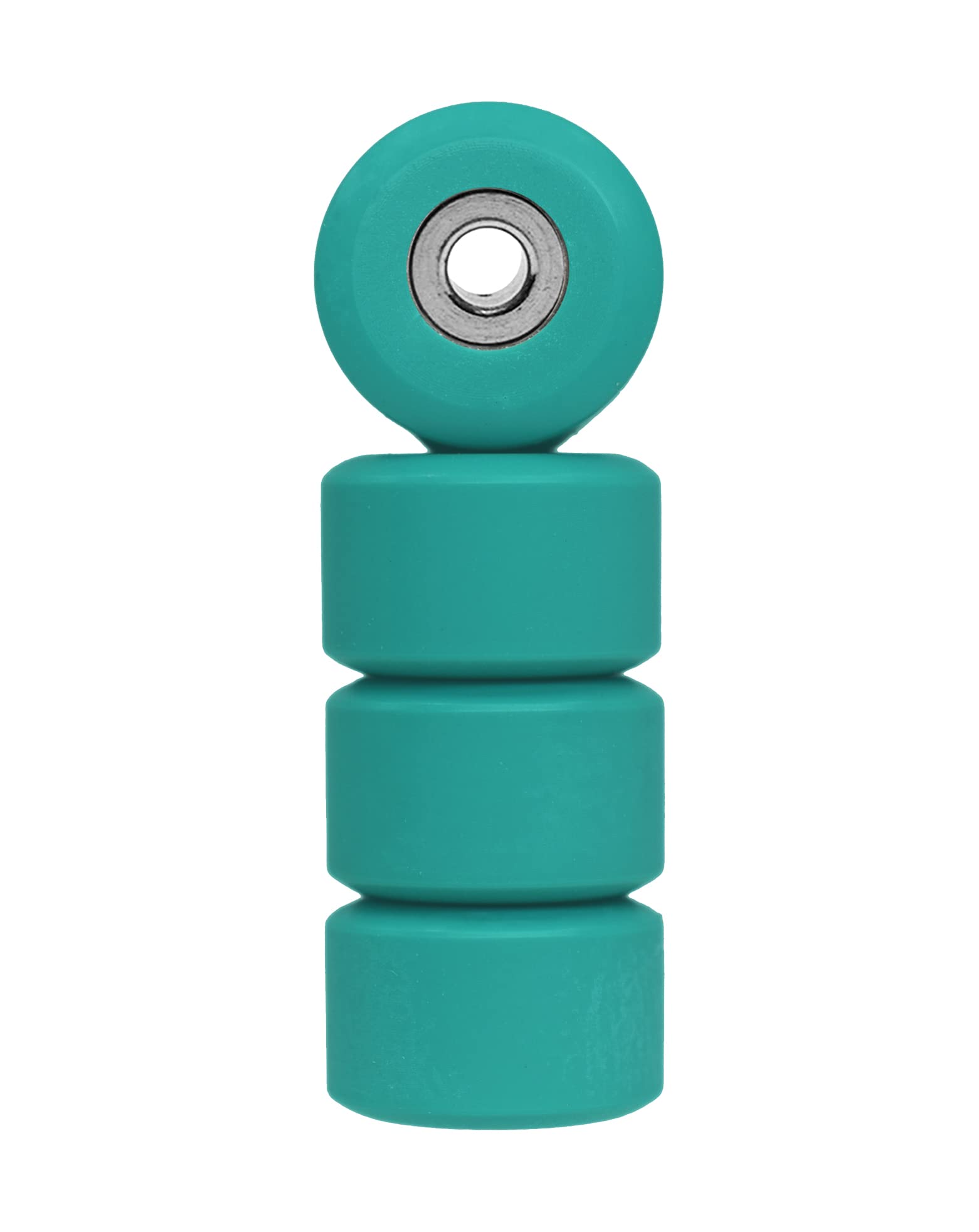 Teak Tuning Apex 71D Urethane Fingerboard Wheels, New Street Shape, 7.7mm Diameter, Ultra Spin Bearings - Made in The USA - Teak Teal Colorway