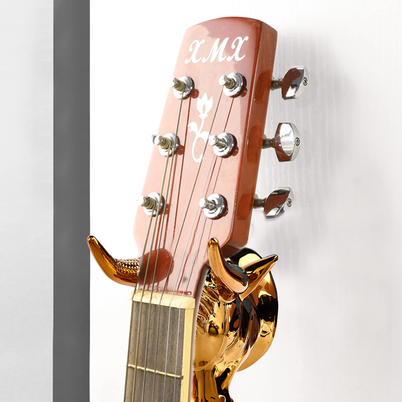 ChoomPuurr Guitar Wall Mount and Bull Head Guitar Hanger for Ukulele Bass Electric Acoustic Guitar Banjo Mandolin