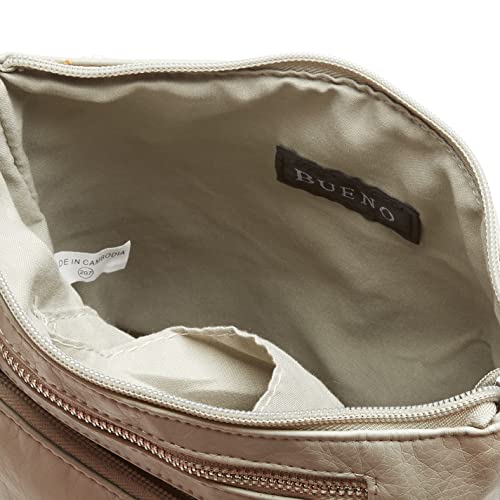 Bueno of California Grainy Faux Leather Crossbody, Dove Grey