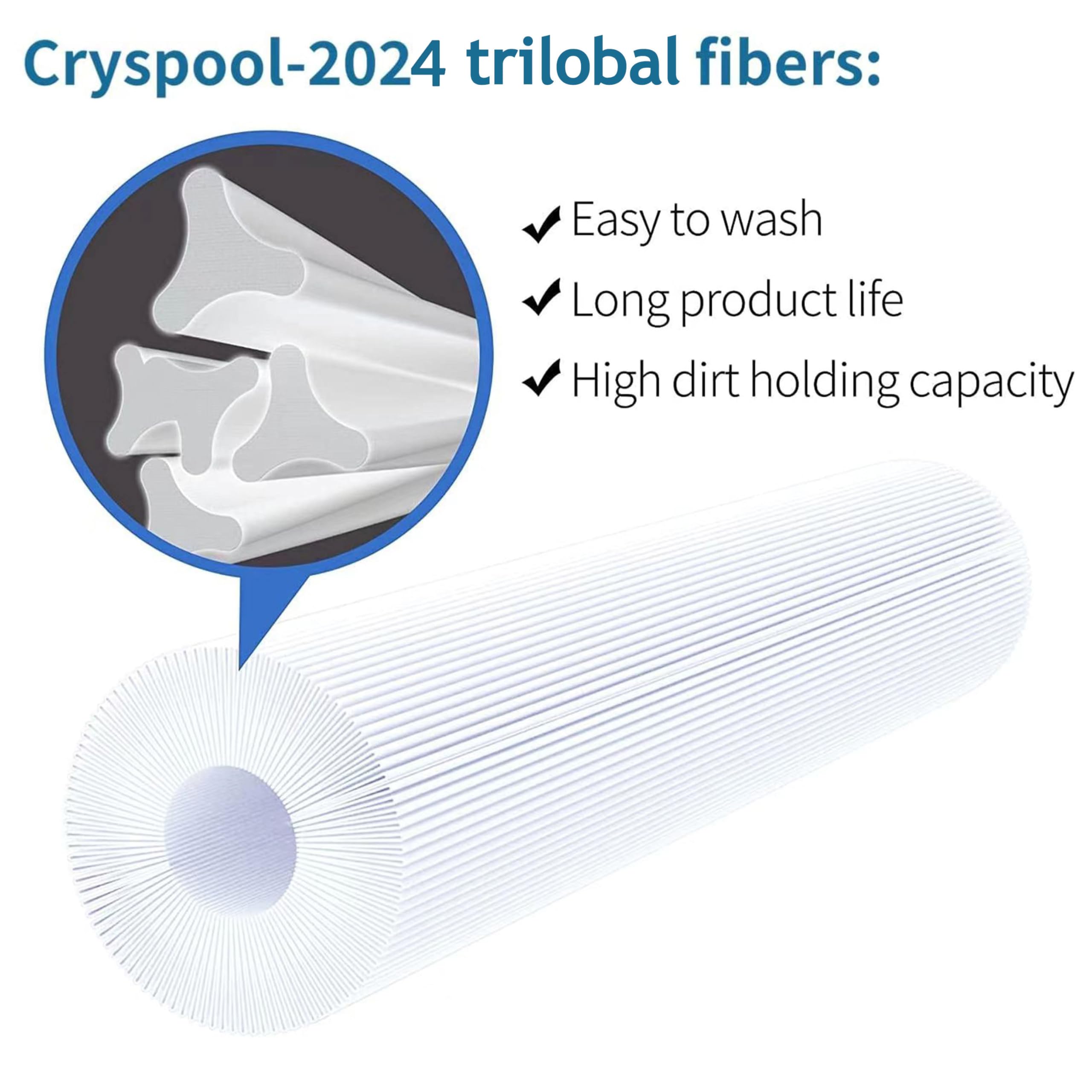 Cryspool Pool Filter Compatible with CX760RE, C751, Clearwater II 75, Pro Clean 75, PA76, C-8411, FC-1255, 75 sq.ft, 1 Pack
