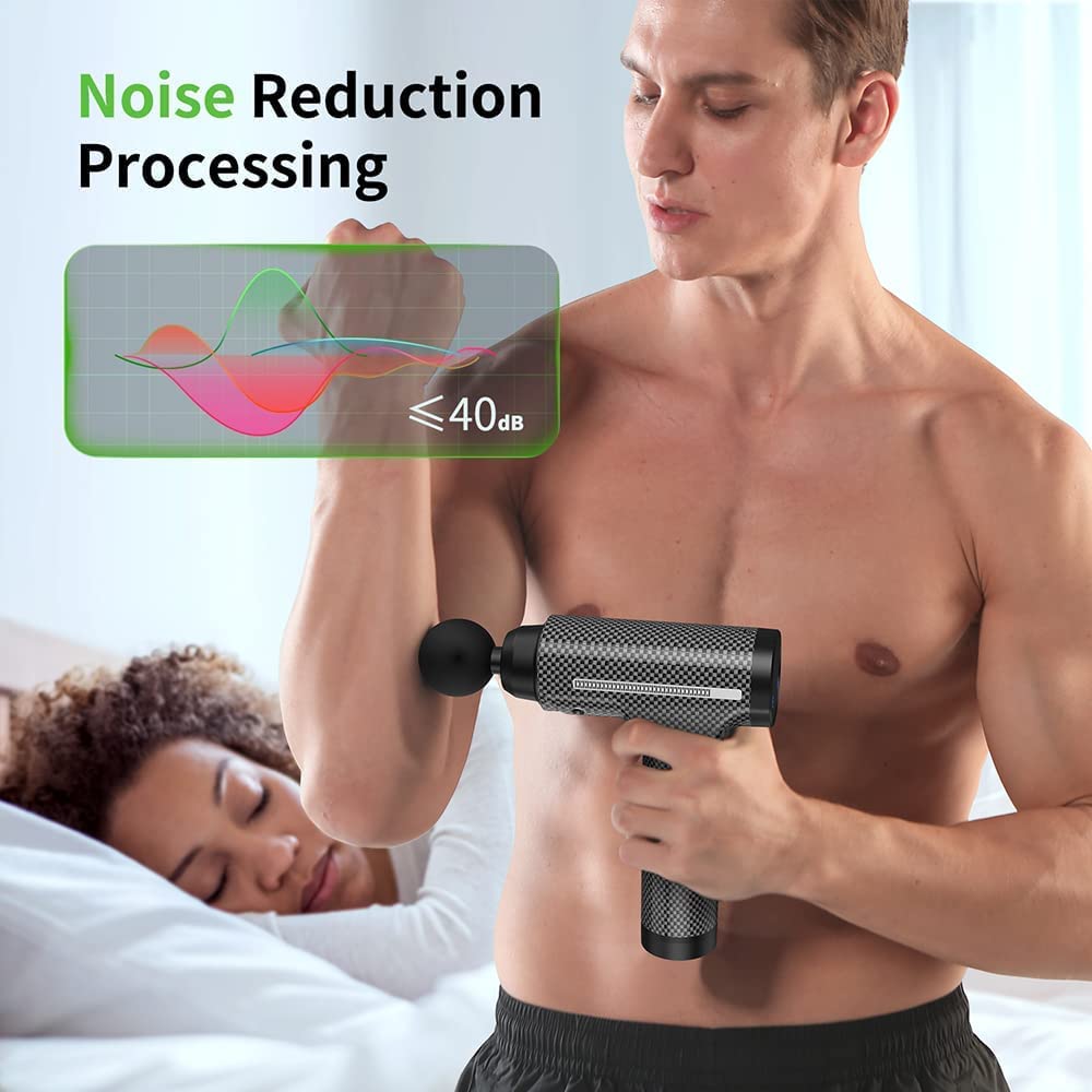 Cholas Massage Gun, Muscle Therapy Gun for Athletes, Deep Tissue Percussion Body Massager with 30 Adjustable Speeds, 10 Types of Heads, Handheld Neck Back Pain Relief