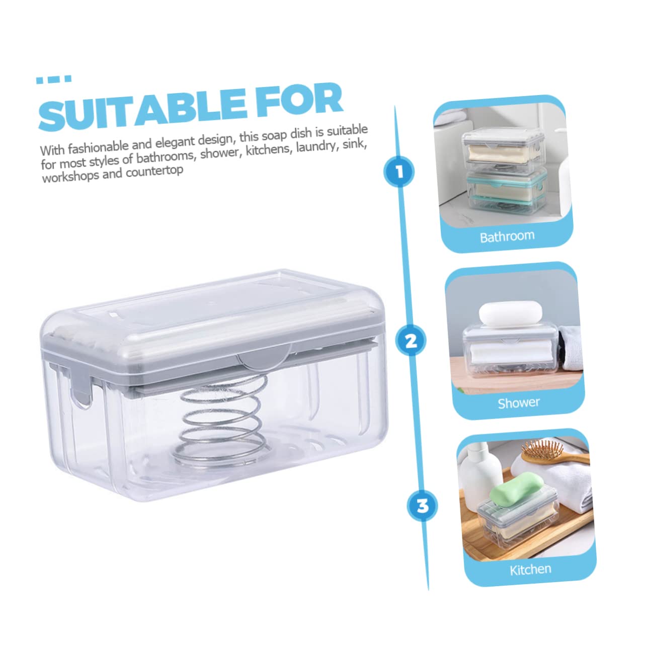 Cabilock 4pcs Soap Box Soap Tray Kitchen Soap Dispenser Foaming Soap Roller Shower Soap Holder Foaming Soap Dispenser Soap Container Soap Case Bag Plastic Portable Travel Soap Dish Holder
