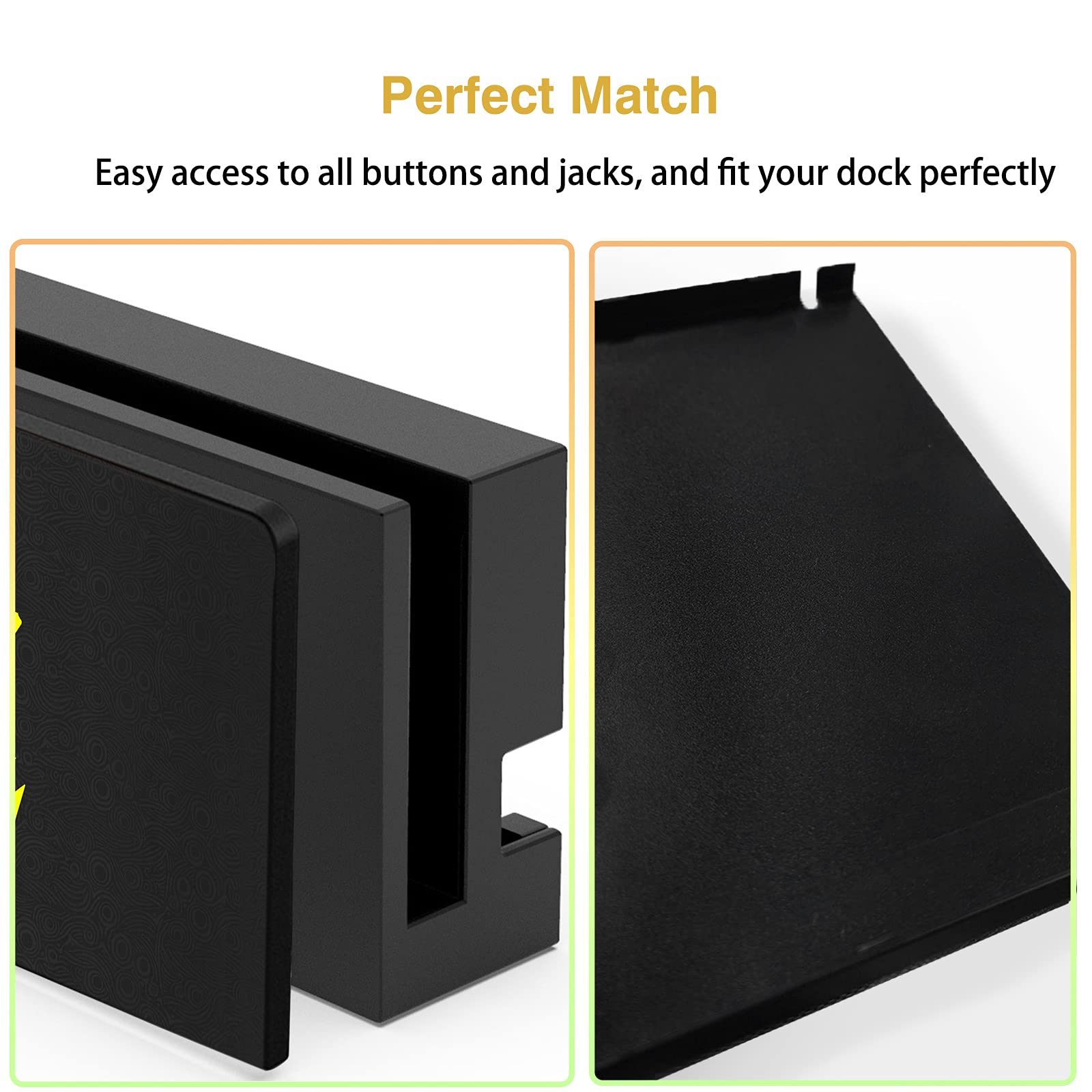 TIKOdirect Custom Faceplate Cover Compatible with Nintendo Switch Charging Dock, Hard PC Slim Shell Anti-Scratch [No Screwdriver Installation] for NS Docking Station, Black