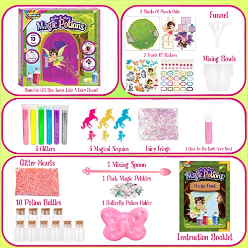 Creative Kids Make & Share Magic Potions | Make Your Own 10 Fairy Potions | Fairy Potions Craft Kit | Magic Toys Kids Potion Making Kit | Gift for 6 7 8 9 Year Old Girl
