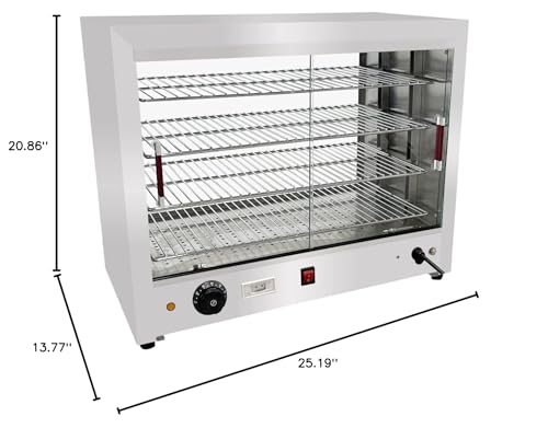Countertop Pie Warmer Hot Food Display Cabinet Glass Warming Showcase 25" 4 Shelves 1kw (580)