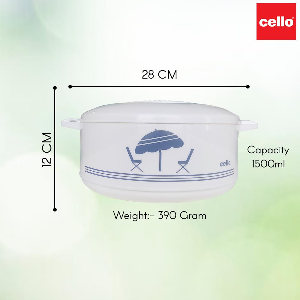 Cello CE-1.5L Chef Deluxe Hot-Pot Insulated 1.5 Litre Casserole Warmer/Cooler with hard thick base, 1500ml