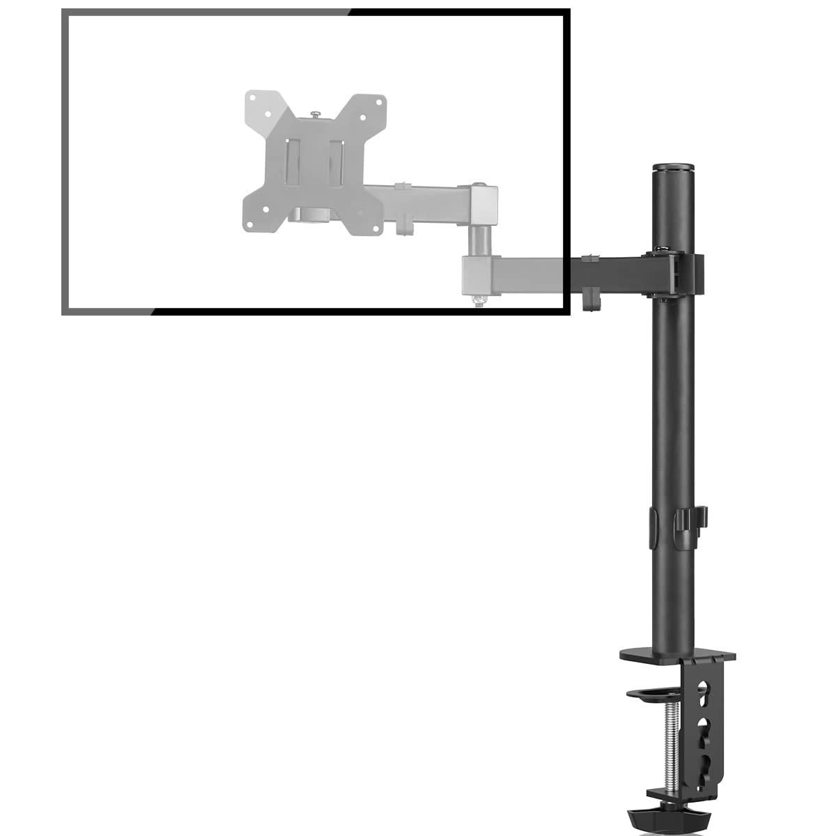 Bracwiser Monitor Mount Single Fully Adjustable Arm Fits One Screen 13-32 inch 22lbs for Monitor Computer Screen 13 15 17 19 20 22 23 24 26 27 30 32 inch VESA 75 100 (MD7421)