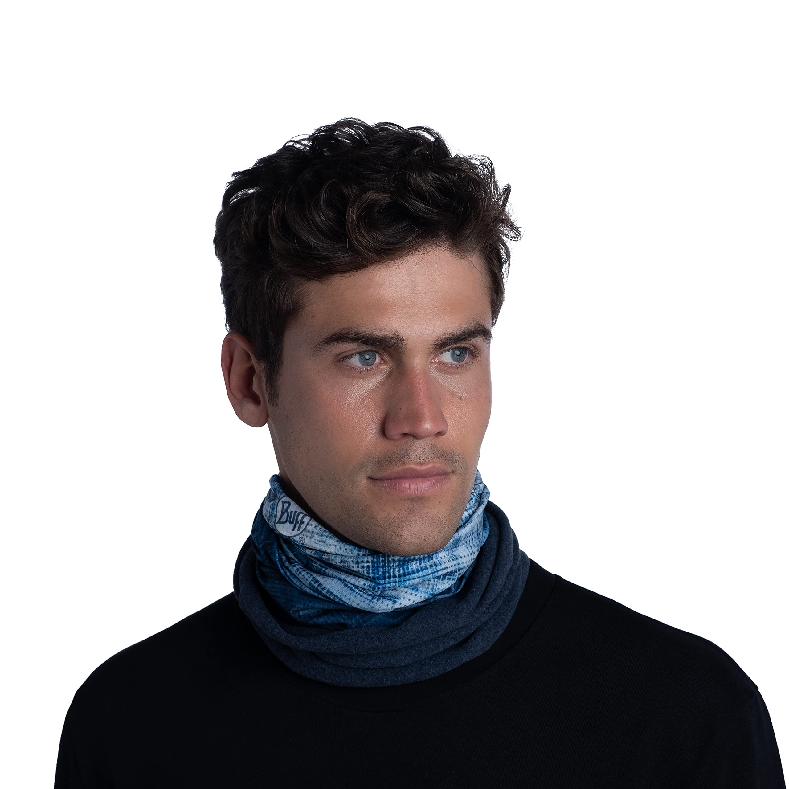BUFF Adult Polar Neck Gaiter, Headband & Winter Neck Warmer, Ski Mask & Face Shield, Balaclava, Worn 12+ Ways, Synaes Blue, One Size