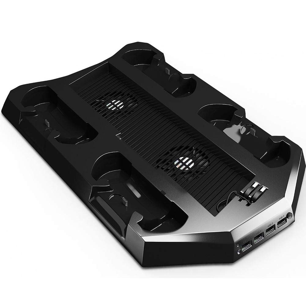 New Vertical Stand Dual Cooling Fan for Playstation 4 Console Four Charging Stations for Dual Shock4 PS4 Controllers