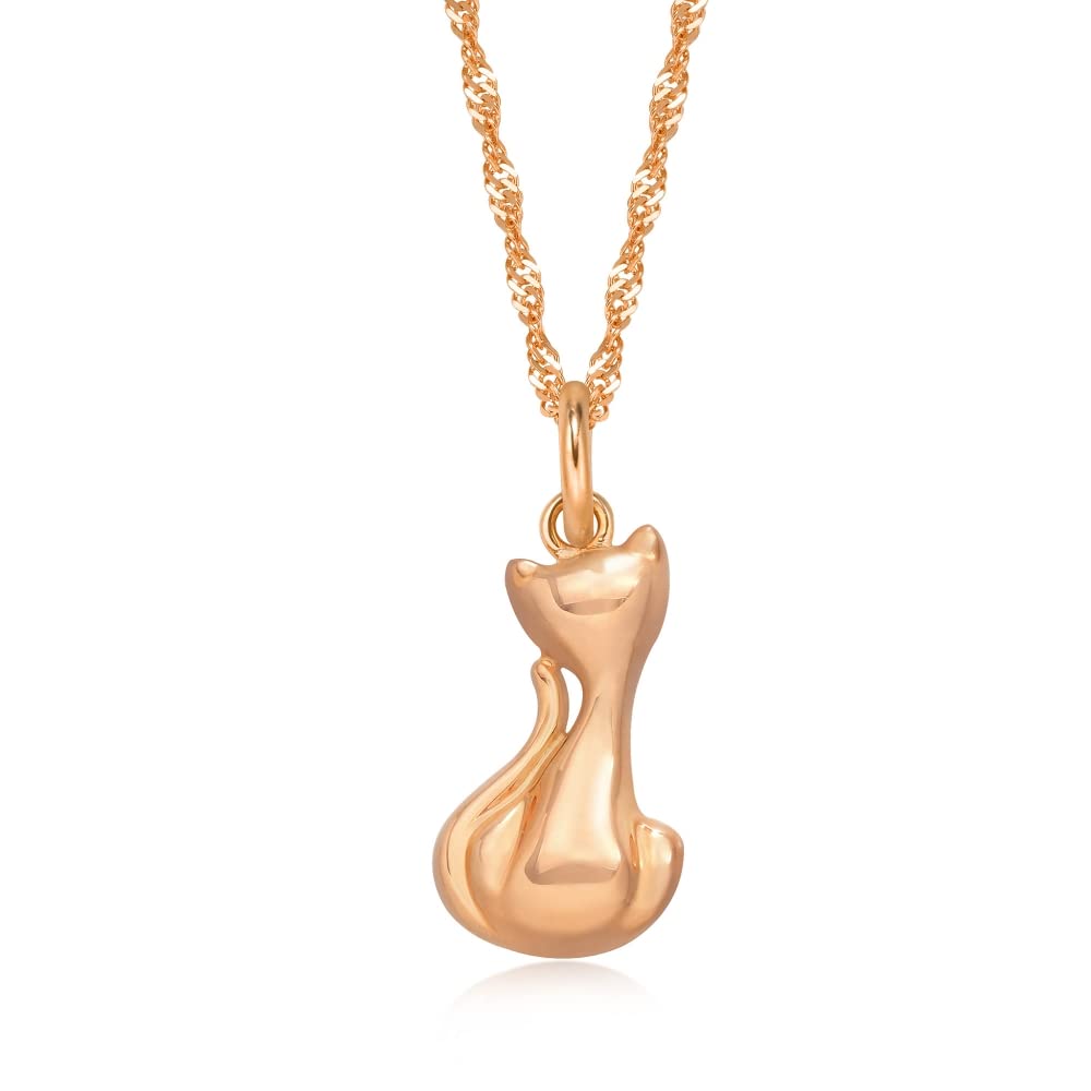 CHOW SANG SANG 18K Rose Solid Gold Kitten Pendant for Women 86551P | [Not Include the Neckace]