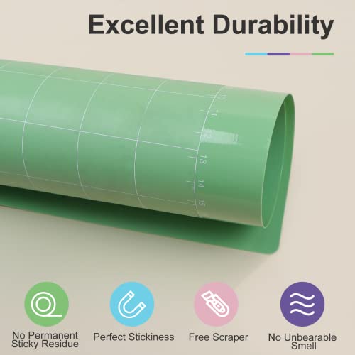 HTVRONT Cutting Mat for Cricut, 5 Pack Cutting Mat 12x12 for Cricut Maker/Maker 3/Explore 3/Air/Air 2/One(StandardGrip, LightGrip, StrongGrip, FabricGrip)Cutting Mat Replacement Accessories for Cricut