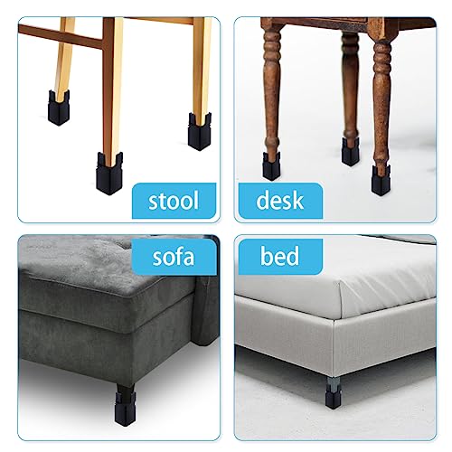 KELEAPEKER 4pcs Furniture Risers,Desk Risers for Desk Legs,Adjustable,with Screw Clamp,for Lifting The Bed, Sofa, Table, Desk, Cabinet and Bookshelf