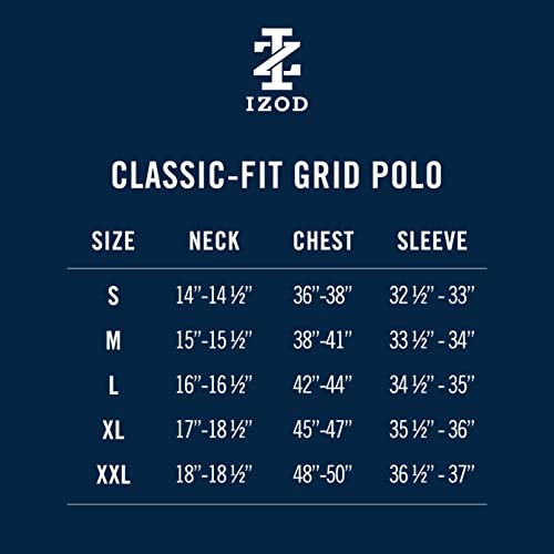 IZOD Men's Performance Golf Grid Polo, White, X-Large