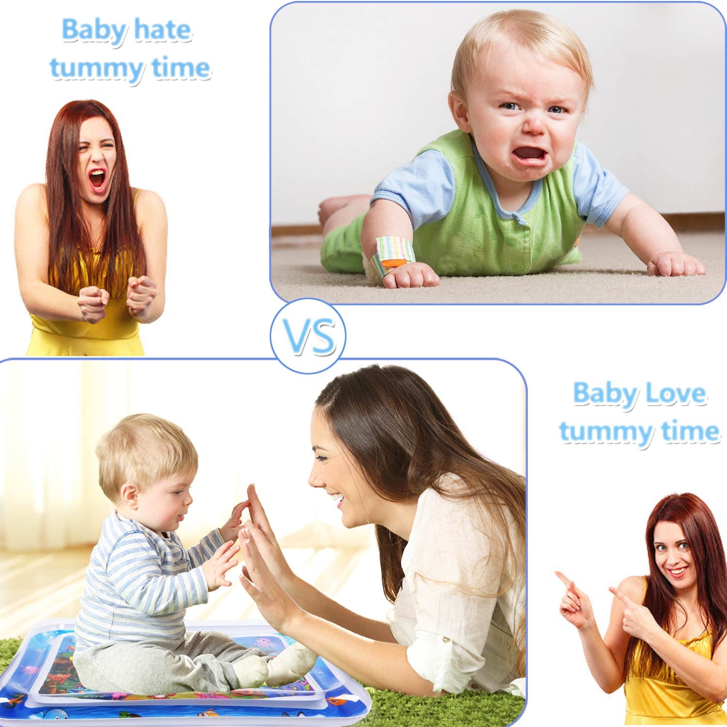 Tummy Time Water Mat Inflatable Baby Water Play Mat Fun Infant Christmas Toy Gift for 3 6 9 Month Newborn Boy Girls Sensory Development