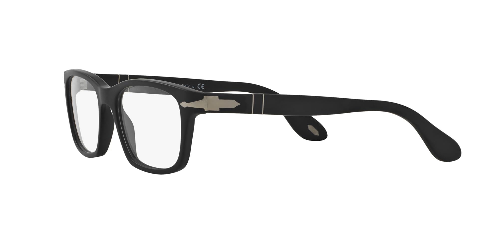 Persol PO3012V Square Prescription Eyewear Frames, Matte Black/Demo Lens, 54 mm