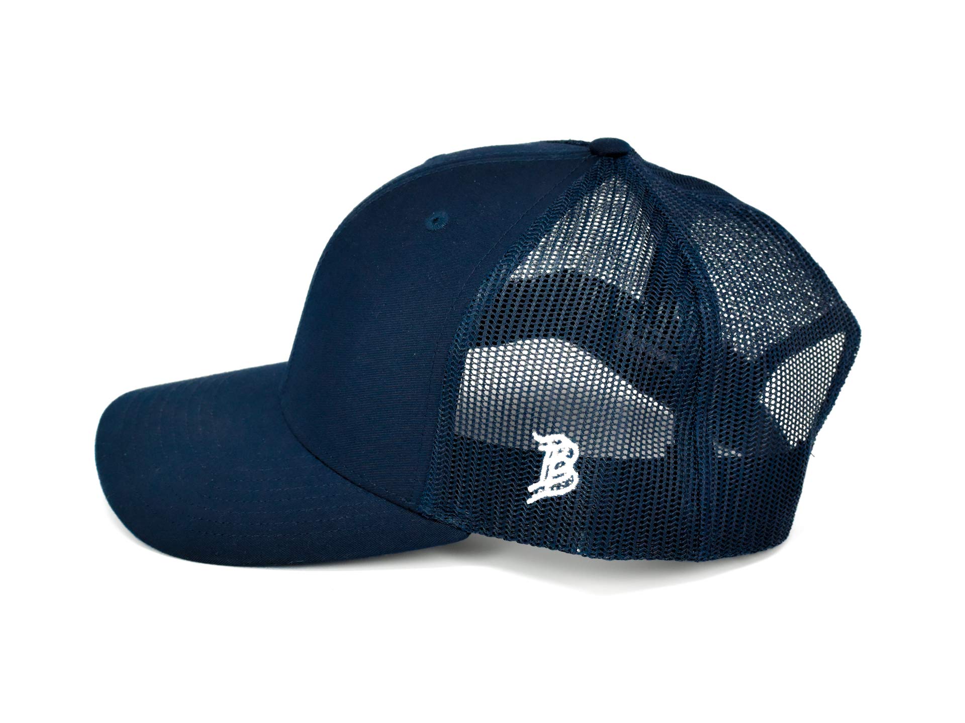 Branded Bills Arkansas PVC Patriot Patch Hat Curved Trucker - One Size Fits All (Navy/Navy)