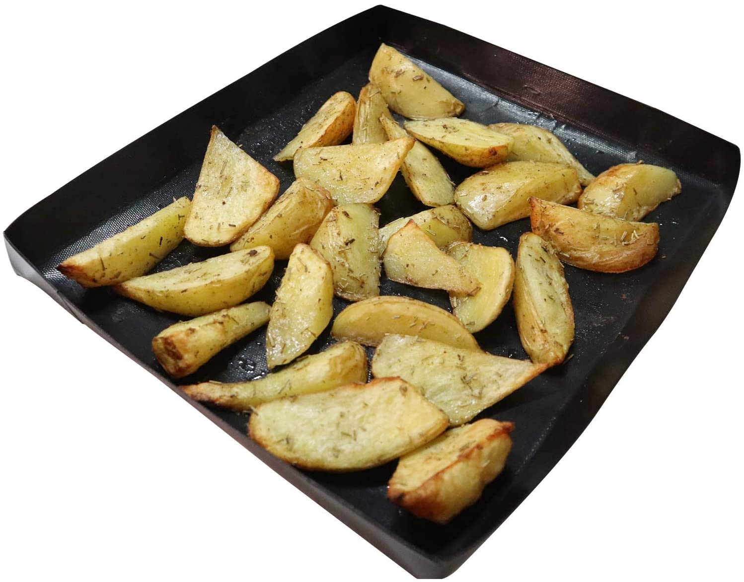 Firsmat Solid PTFE Cooking Basket For Speed Ovens,Quick Oven Basket Tray For Chips Chicken Wings Sub Roll Bread Heating Non Stick PTFE BBQ Tray