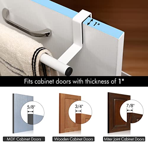 KES Cabinet Door Organizer with Towel Bar, Cutting Board Organizer for Kitchen, Over the Cabinet Door Organizer, White, KUR520-WH