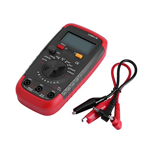 Digital Capacitance Meter Multimeter Professional Capacitor Tester 0.1pF - 20000uF with LCD Backlight and Safety Jacket Max 1999 Display