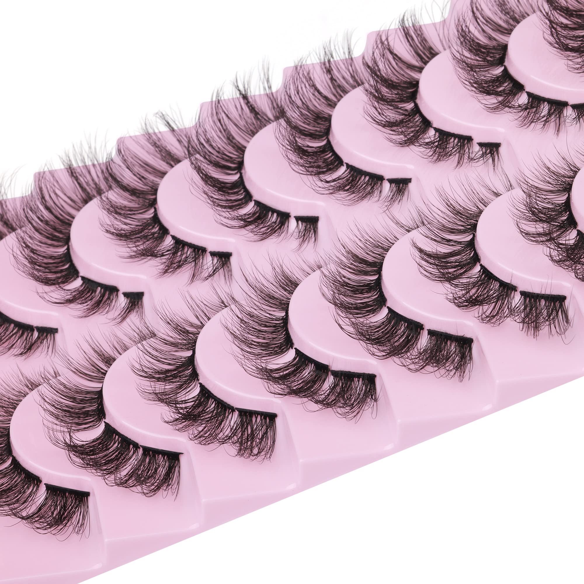 Cluster Lashes Natural Look Wispy False Eyelashes Natural Lash Clusters 8-15MM Individual Lashes Extensions Fluffy Cat Eye False Lashes 8 Pairs