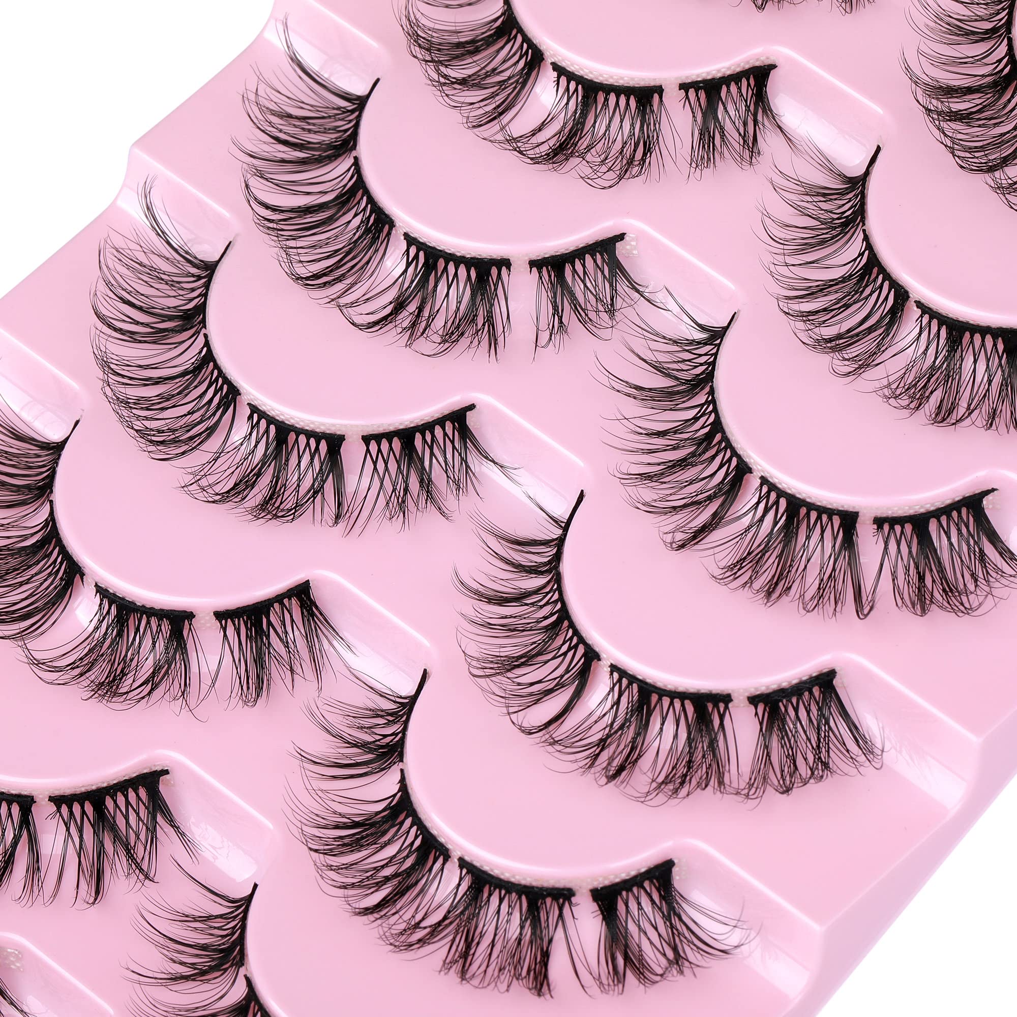 Cluster Lashes Natural Look False Eyelashes Extension Wispy Fluffy Individual Lashes Extension Natural Strip D Curl Eye Lashes Pack by GVEFETIEE