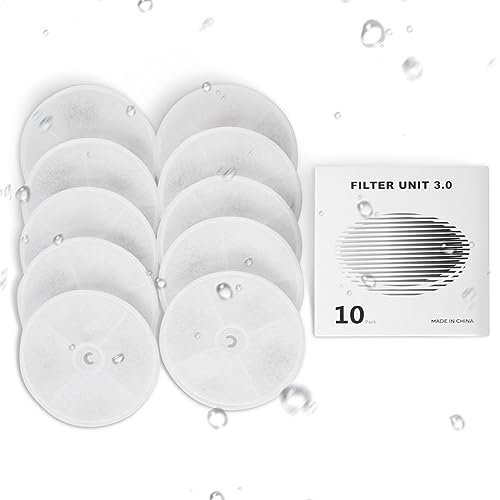 ONECUTE 10 Packs Cat Water Fountain Filter Activated Carbon and Fiber Cotton for Clean Water (10 Packs)