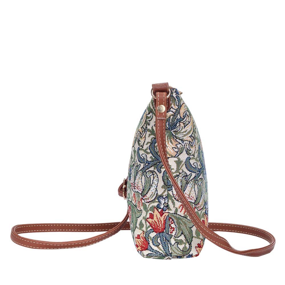 Signare Tapestry Small Crossbody Bag Sling Bag for Women with William Morris Golden Lily Design (SLING-GLILY)