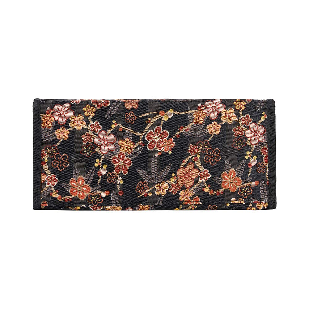 Signare Tapestry Shoulder Bag Shopping Bag for Women with Ume Sakura Design with Japanese Style