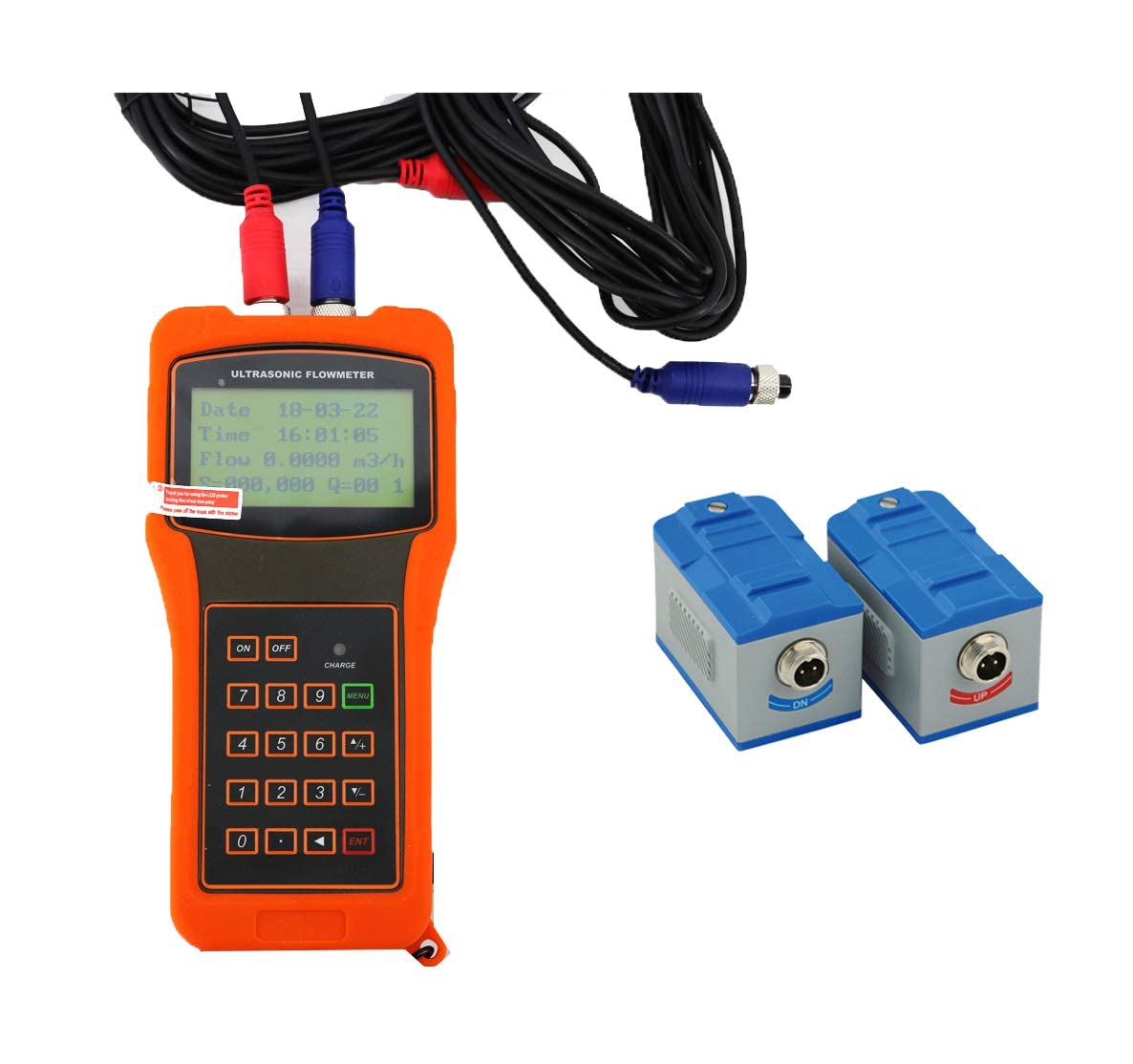 CNYST Ultrasonic Flow Meter Liquid Flowmeters with TS-2 Small Size Transducer and HS Small Bracket Pipe Diameter DN25 to 100mm Max Liquid Temperature 90 Degrees Celsius