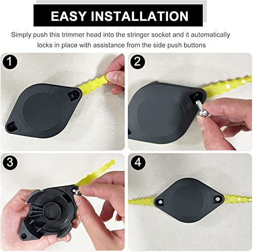 Eyoloty ACFHRL2 Polycarbonate Blades Head,AC14RL3A & AC80RL3 Spool Line Compatible with Ryobi 18V 24V 40V RY40210 RY40210A String Trimmers,with AC14HCA Cap Cover and Ryobi Trimmer Parts (18 Pack)