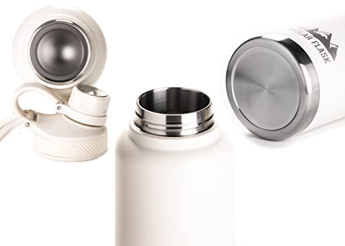 POLAR FLASK Stainless Steel Sports Water Bottle β 3 Premium Lids β Keeps Liquids Cold or Hot, Leak Proof & Sweat Proof