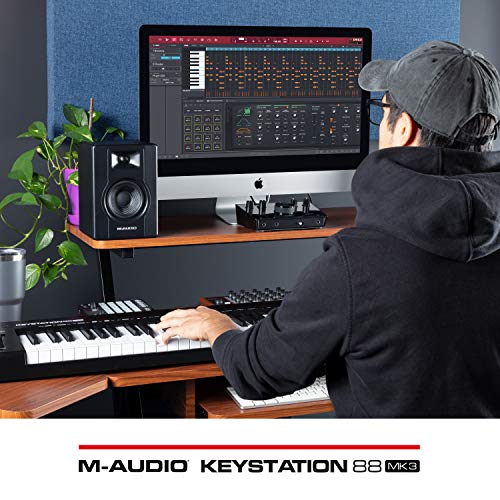 M-Audio Keystation 88 MK3 β 88 Key Semi Weighted MIDI Keyboard Controller for Complete Command of Virtual Synthesizers and DAW parameters