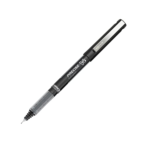 Pilot Precise V5 Needlepoint Rolling Ball Point Pen, Extra Fine, Black, 12 Count