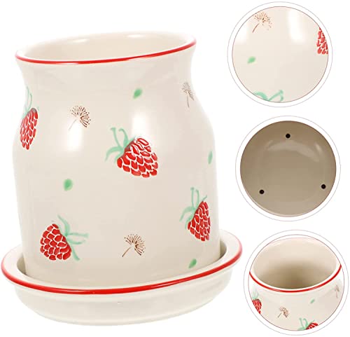 chopstick 2pcs Forks Cup Kitchen Strawberry Holder Ceramic Counter Decor Chopsticks Drying Ladles Organizer Tray with Household Storage Crock Bottom Cage Rack Desktop Silverware Cutlery holder