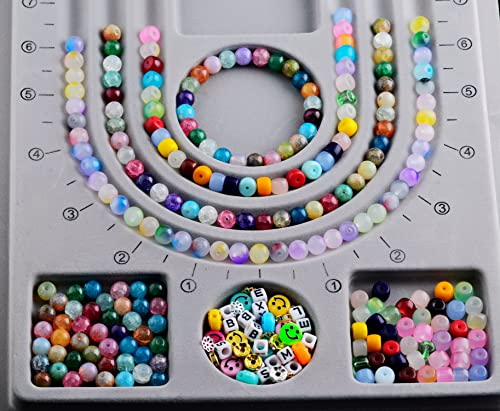 Glass Beads Kit for Jewelry Making Bracelet Charms Set Bulk Crafts 480pcs 8mm Round 12colors with Accessories, Chakra Bead DIY Beading Necklace Adults Beginners (Glass Jade)