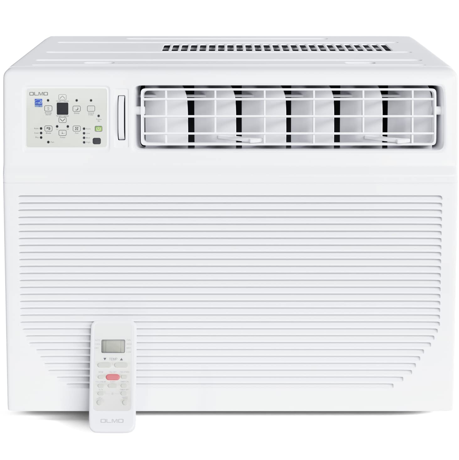 OLMO 18000 BTU Window Air Conditioner 11.8 CEER 208-230V with Remote Controller and Window Frame