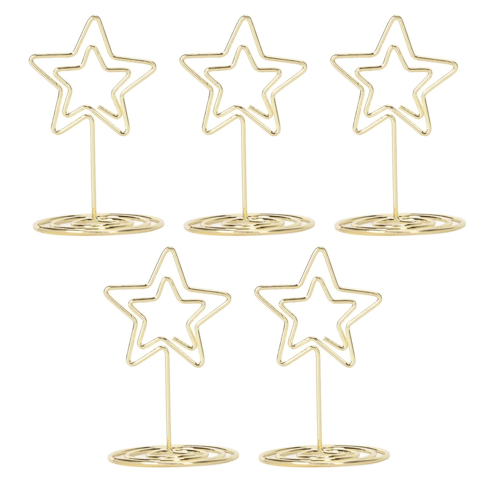 Elegant Gold Star Shaped 20 Pieces Place Card Holder Stand Party Table Decor